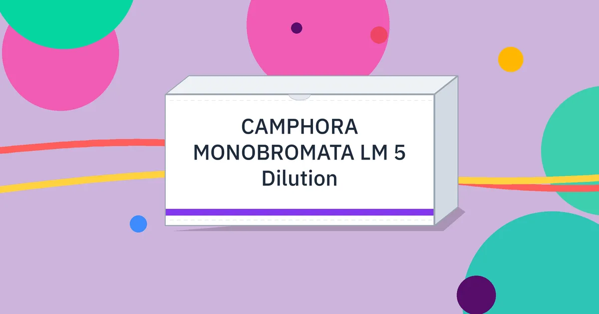 Symbolbild: Packung mit der Aufschrift CAMPHORA MONOBROMATA LM 5 Dilution (PZN 13411940) – Verfügbarkeit und Bezug in Apotheken in Frankfurt am Main