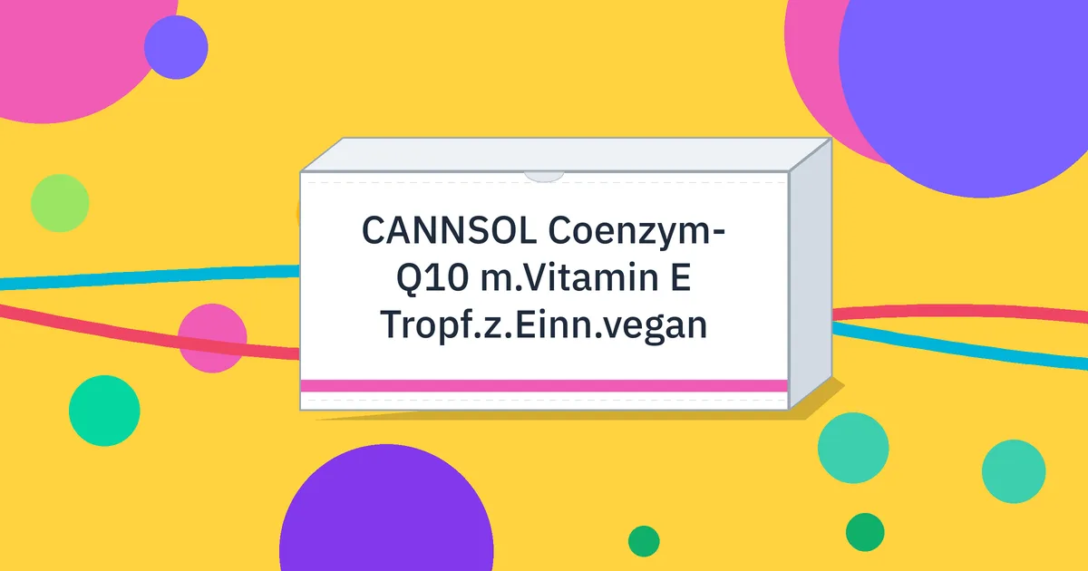 Symbolbild: Packung mit der Aufschrift CANNSOL Coenzym-Q10 m.Vitamin E Tropf.z.Einn.vegan (PZN 20293582) – Verfügbarkeit und Bezug in Apotheken in Frankfurt am Main