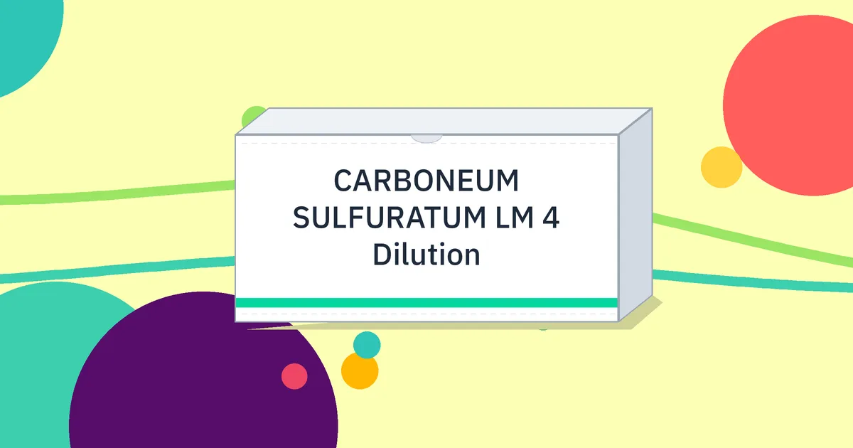 Symbolbild: Packung mit der Aufschrift CARBONEUM SULFURATUM LM 4 Dilution (PZN 12809787) – Verfügbarkeit und Bezug in Apotheken in Frankfurt am Main