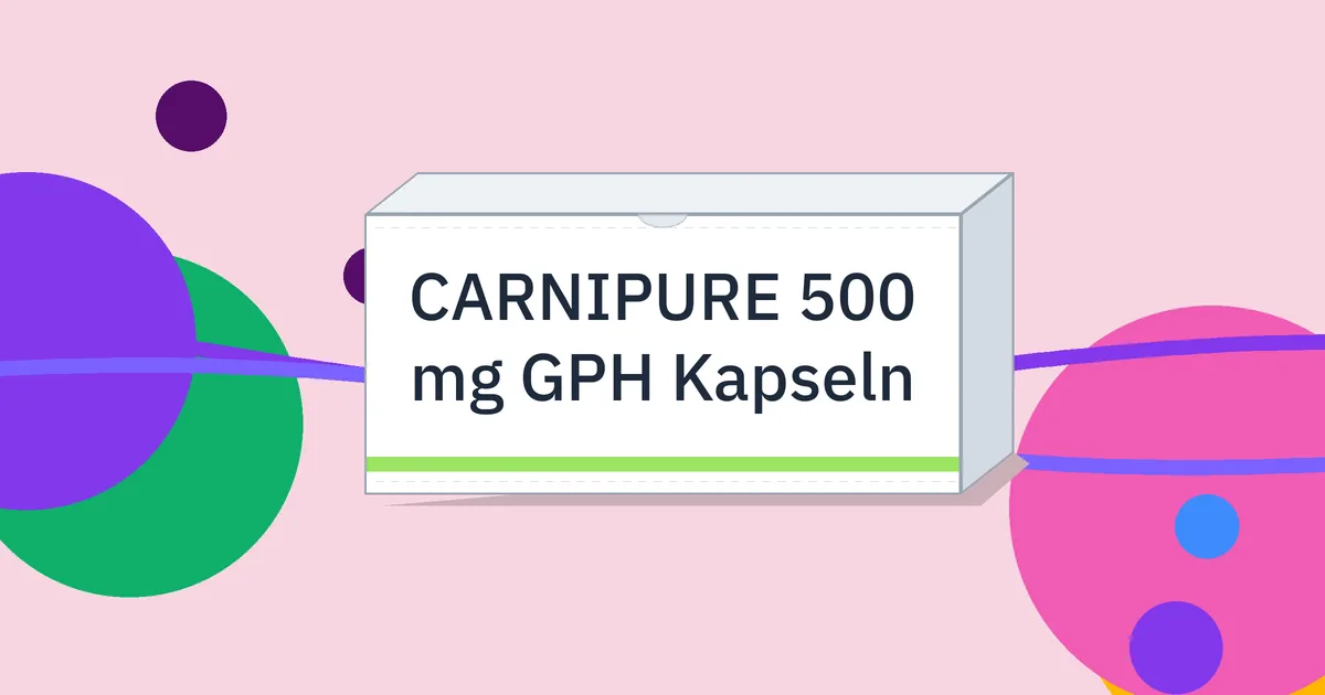 Symbolbild: Packung mit der Aufschrift CARNIPURE 500 mg GPH Kapseln (PZN 09115667) – Verfügbarkeit und Bezug in Apotheken in Frankfurt am Main