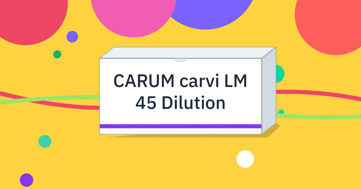 Symbolbild: Packung mit der Aufschrift CARUM carvi LM 45 Dilution (PZN 12811436) – Verfügbarkeit und Bezug in Apotheken in Frankfurt am Main