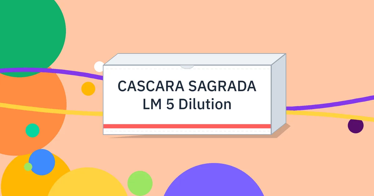 Symbolbild: Packung mit der Aufschrift CASCARA SAGRADA LM 5 Dilution (PZN 13432801) – Verfügbarkeit und Bezug in Apotheken in Frankfurt am Main