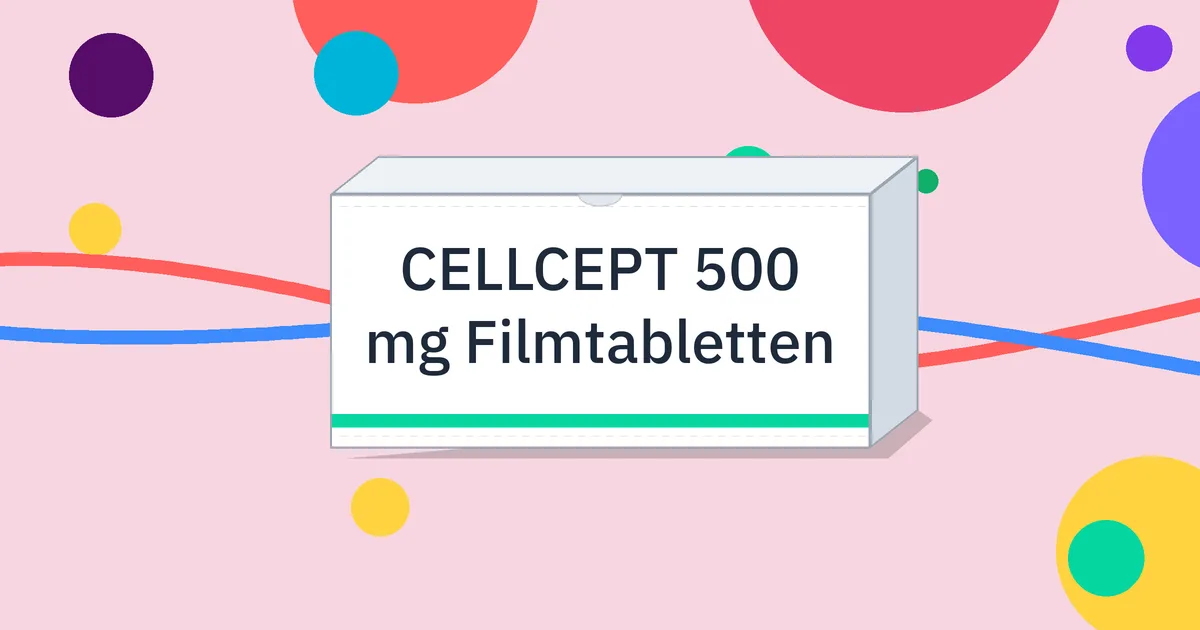 Symbolbild: Packung mit der Aufschrift CELLCEPT 500 mg Filmtabletten (PZN 10044582) – Verfügbarkeit und Bezug in Apotheken in Frankfurt am Main