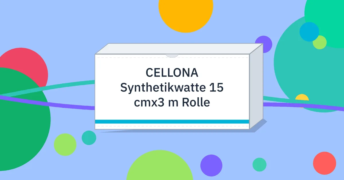 Symbolbild: Packung mit der Aufschrift CELLONA Synthetikwatte 15 cmx3 m Rolle (PZN 17451008) – Verfügbarkeit und Bezug in Apotheken in Frankfurt am Main