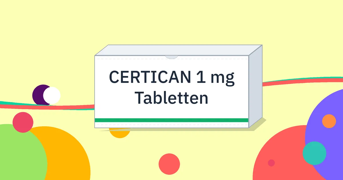 Symbolbild: Packung mit der Aufschrift CERTICAN 1 mg Tabletten (PZN 08640621) – Verfügbarkeit und Bezug in Apotheken in Frankfurt am Main
