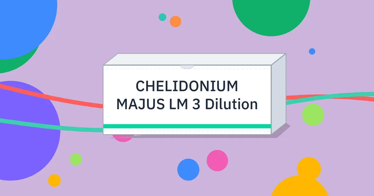 Symbolbild: Packung mit der Aufschrift CHELIDONIUM MAJUS LM 3 Dilution (PZN 12812855) – Verfügbarkeit und Bezug in Apotheken in Frankfurt am Main