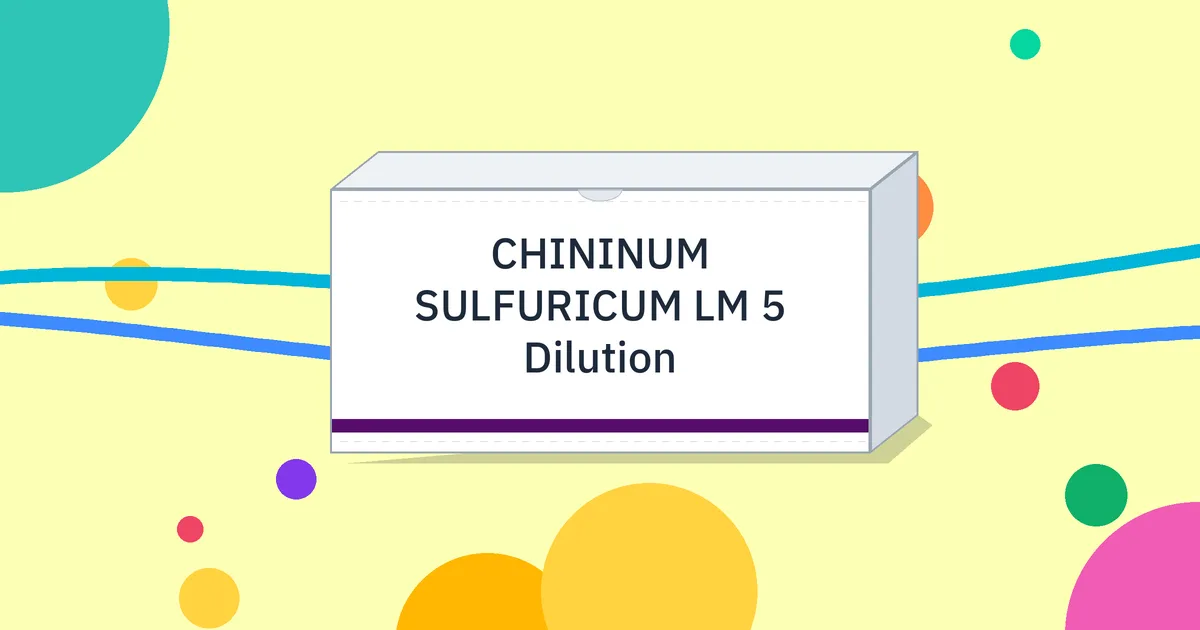 Symbolbild: Packung mit der Aufschrift CHININUM SULFURICUM LM 5 Dilution (PZN 12815948) – Verfügbarkeit und Bezug in Apotheken in Frankfurt am Main