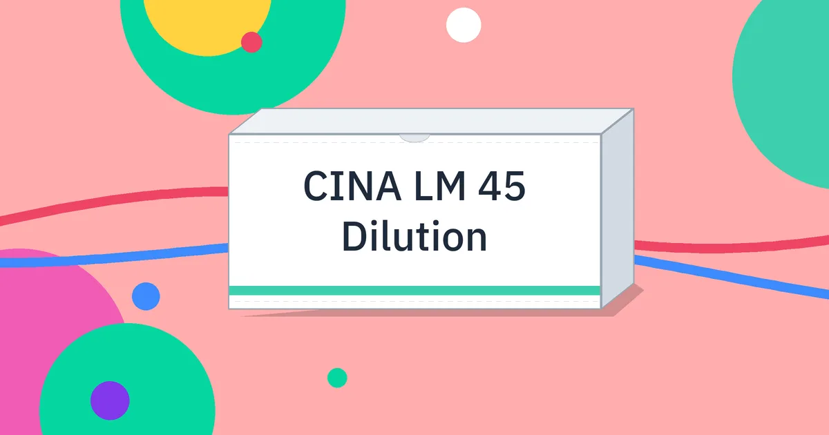 Symbolbild: Packung mit der Aufschrift CINA LM 45 Dilution (PZN 12819716) – Verfügbarkeit und Bezug in Apotheken in Frankfurt am Main