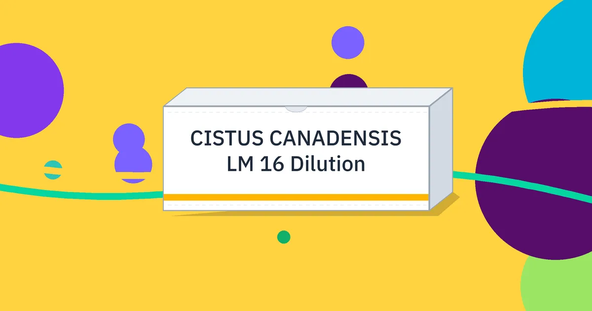 Symbolbild: Packung mit der Aufschrift CISTUS CANADENSIS LM 16 Dilution (PZN 12821357) – Verfügbarkeit und Bezug in Apotheken in Frankfurt am Main