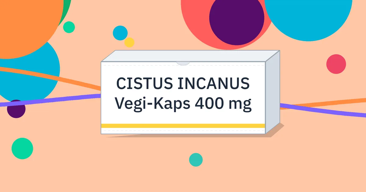 Symbolbild: Packung mit der Aufschrift CISTUS INCANUS Vegi-Kaps 400 mg (PZN 04959828) – Verfügbarkeit und Bezug in Apotheken in Frankfurt am Main