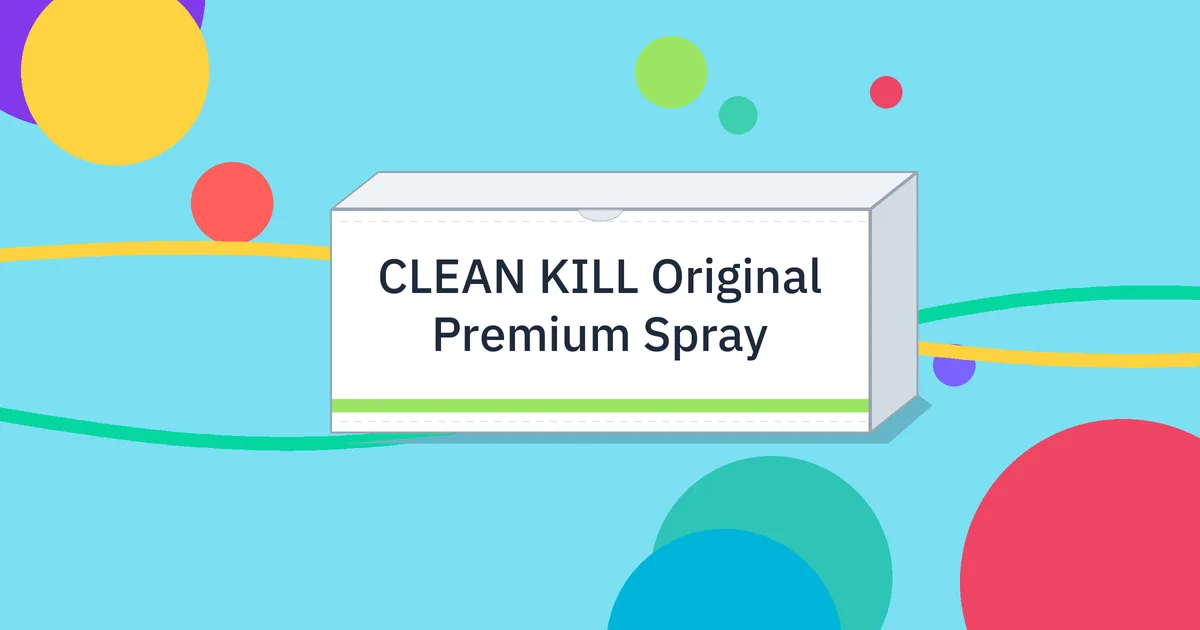 Symbolbild: Packung mit der Aufschrift CLEAN KILL Original Premium Spray (PZN 19158666) – Verfügbarkeit und Bezug in Apotheken in Frankfurt am Main