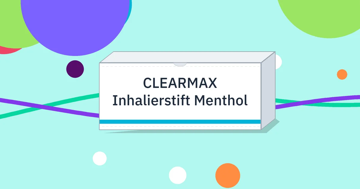 Symbolbild: Packung mit der Aufschrift CLEARMAX Inhalierstift Menthol (PZN 16578770) – Verfügbarkeit und Bezug in Apotheken in Frankfurt am Main