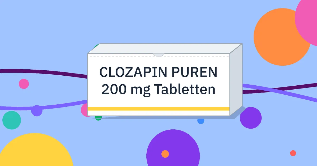 Symbolbild: Packung mit der Aufschrift CLOZAPIN PUREN 200 mg Tabletten (PZN 15237021) – Verfügbarkeit und Bezug in Apotheken in Frankfurt am Main