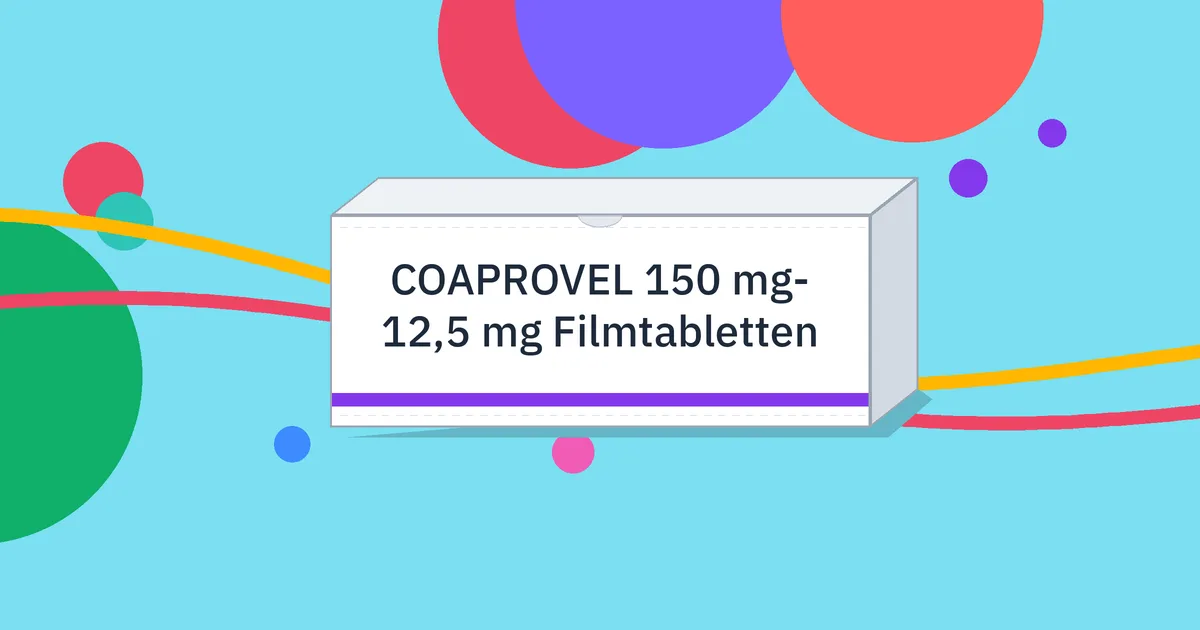 Symbolbild: Packung mit der Aufschrift COAPROVEL 150 mg-12,5 mg Filmtabletten (PZN 01170069) – Verfügbarkeit und Bezug in Apotheken in Frankfurt am Main