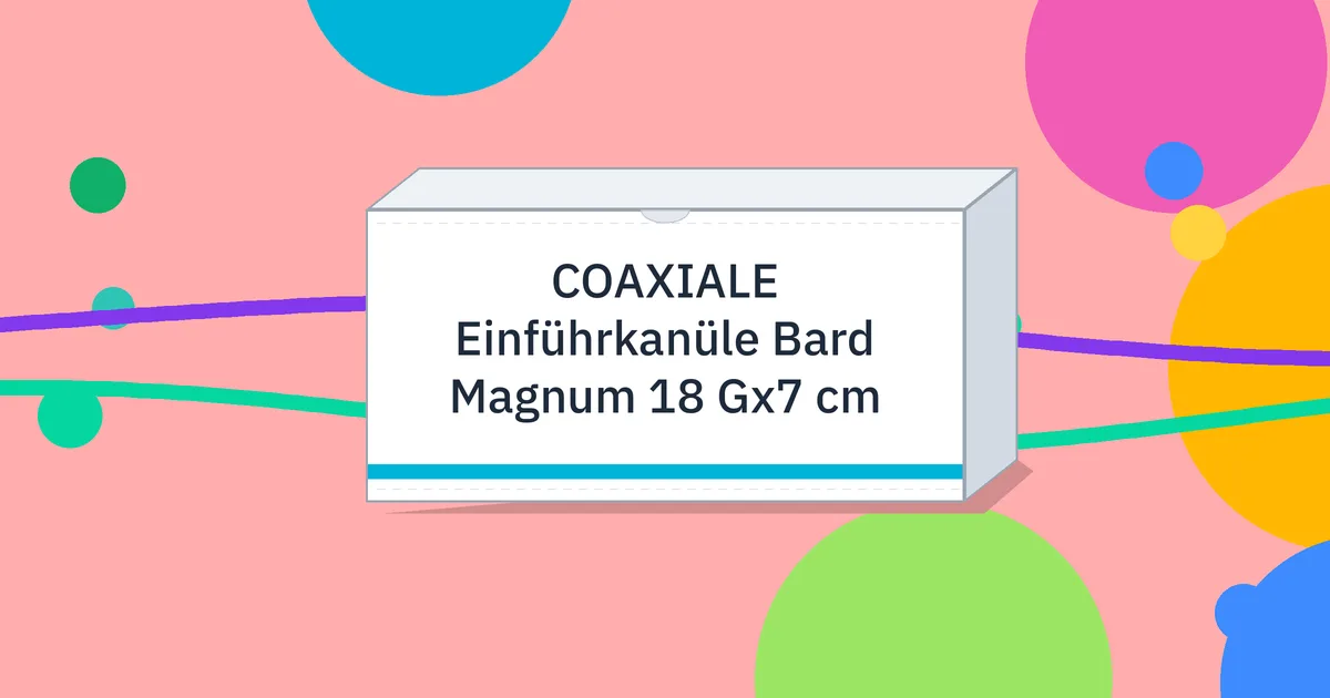 Symbolbild: Packung mit der Aufschrift COAXIALE Einführkanüle Bard Magnum 18 Gx7 cm (PZN 04669295) – Verfügbarkeit und Bezug in Apotheken in Frankfurt am Main