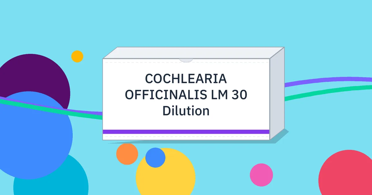 Symbolbild: Packung mit der Aufschrift COCHLEARIA OFFICINALIS LM 30 Dilution (PZN 12829703) – Verfügbarkeit und Bezug in Apotheken in Frankfurt am Main