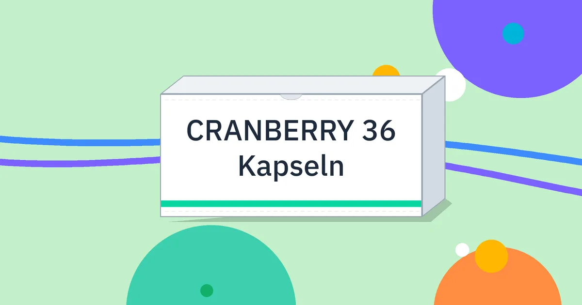 Symbolbild: Packung mit der Aufschrift CRANBERRY 36 Kapseln (PZN 09941810) – Verfügbarkeit und Bezug in Apotheken in Frankfurt am Main