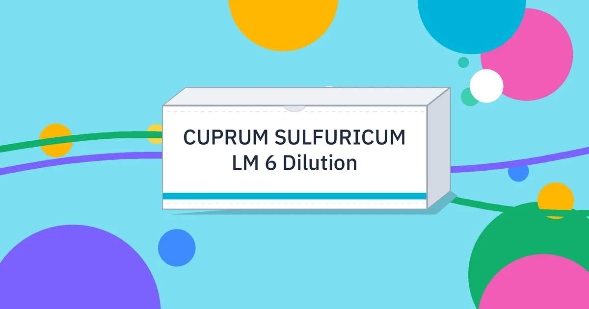Symbolbild: Packung mit der Aufschrift CUPRUM SULFURICUM LM 6 Dilution (PZN 12838978) – Verfügbarkeit und Bezug in Apotheken in Frankfurt am Main