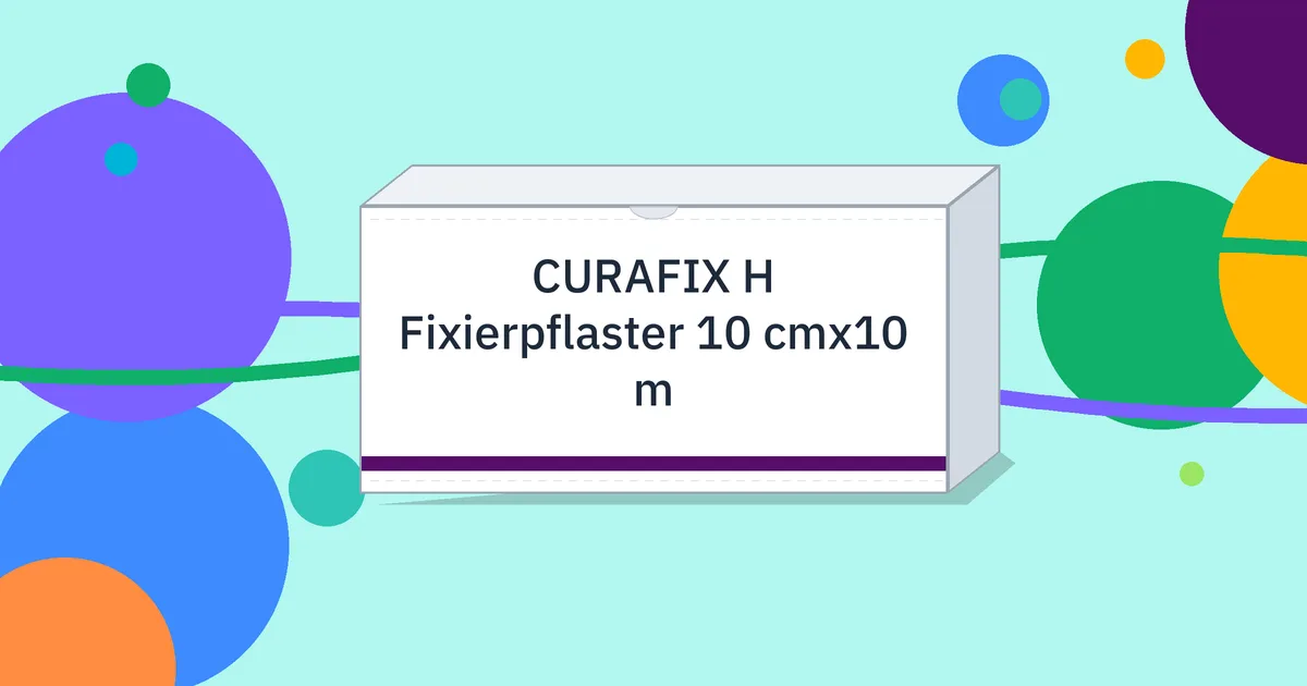 Symbolbild: Packung mit der Aufschrift CURAFIX H Fixierpflaster 10 cmx10 m (PZN 18658728) – Verfügbarkeit und Bezug in Apotheken in Frankfurt am Main