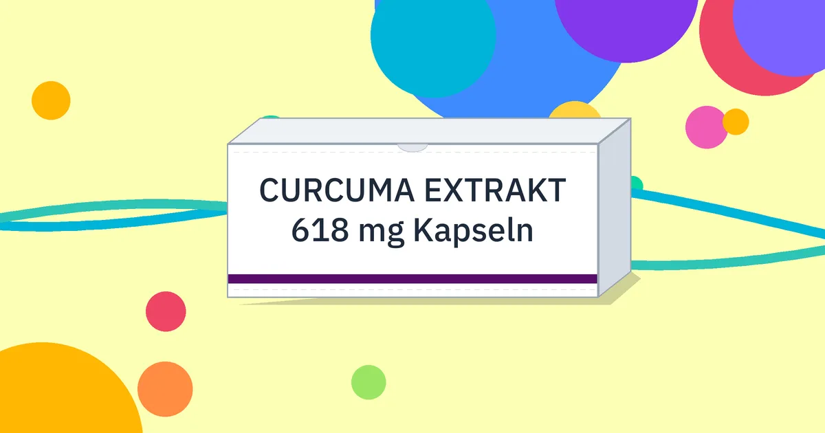 Symbolbild: Packung mit der Aufschrift CURCUMA EXTRAKT 618 mg Kapseln (PZN 17255626) – Verfügbarkeit und Bezug in Apotheken in Frankfurt am Main