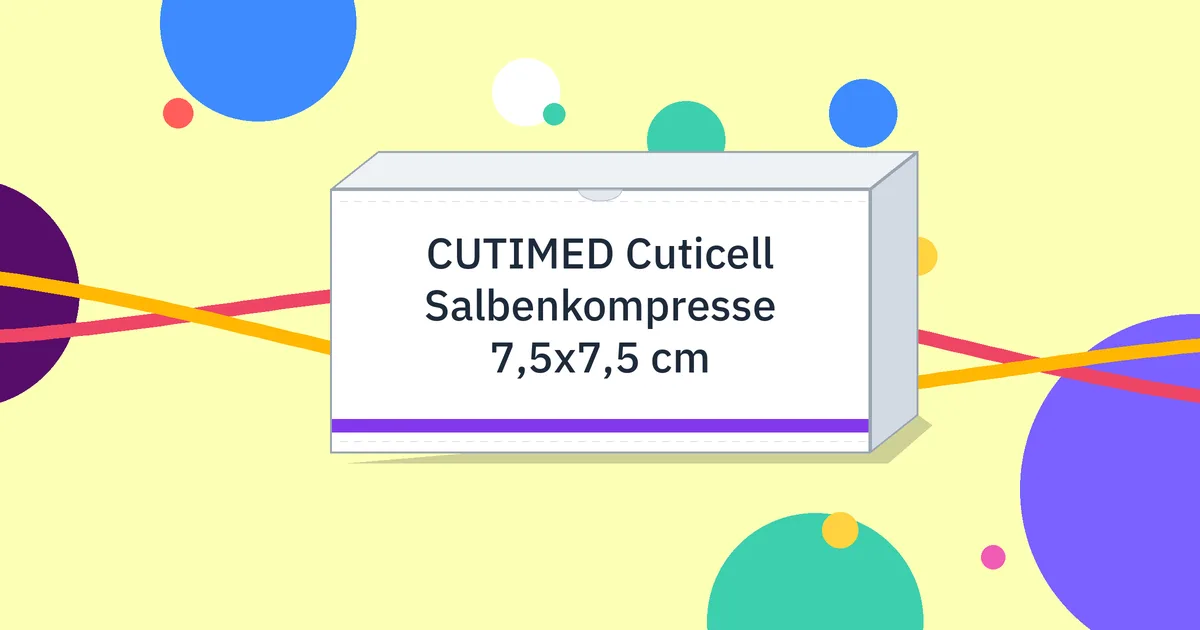 Symbolbild: Packung mit der Aufschrift CUTIMED Cuticell Salbenkompresse 7,5x7,5 cm (PZN 17943786) – Verfügbarkeit und Bezug in Apotheken in Frankfurt am Main