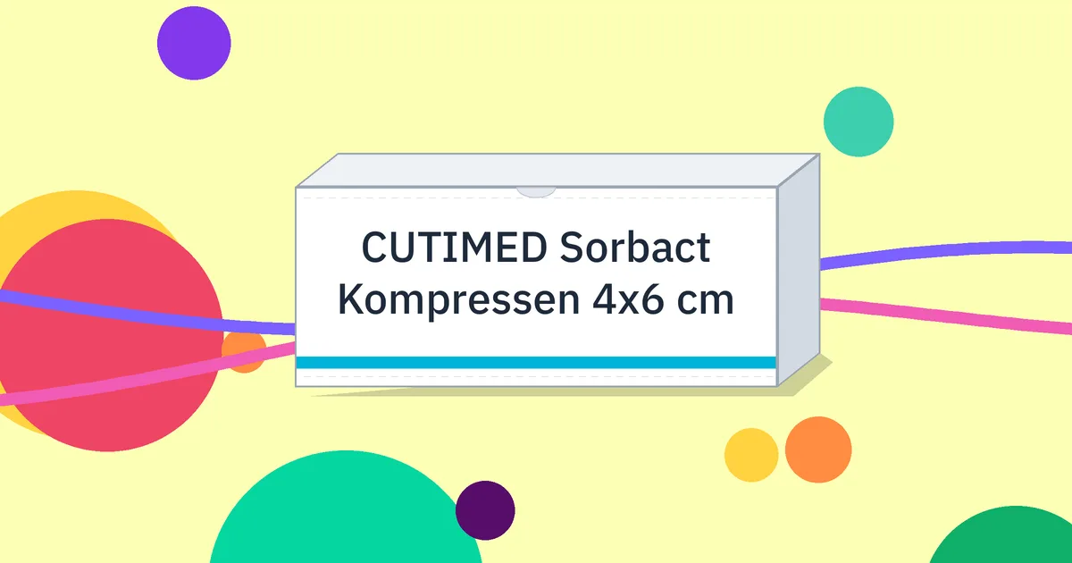 Symbolbild: Packung mit der Aufschrift CUTIMED Sorbact Kompressen 4x6 cm (PZN 15590869) – Verfügbarkeit und Bezug in Apotheken in Frankfurt am Main
