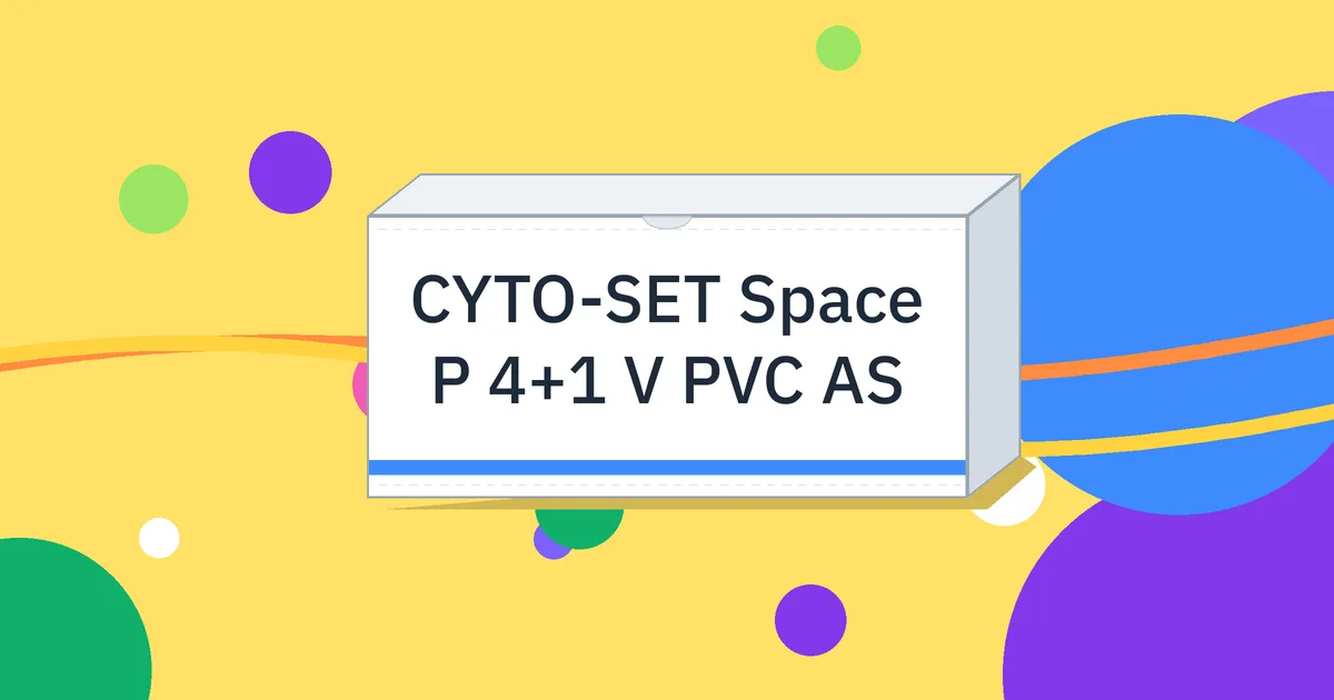 Symbolbild: Packung mit der Aufschrift CYTO-SET Space P 4+1 V PVC AS (PZN 12802940) – Verfügbarkeit und Bezug in Apotheken in Frankfurt am Main