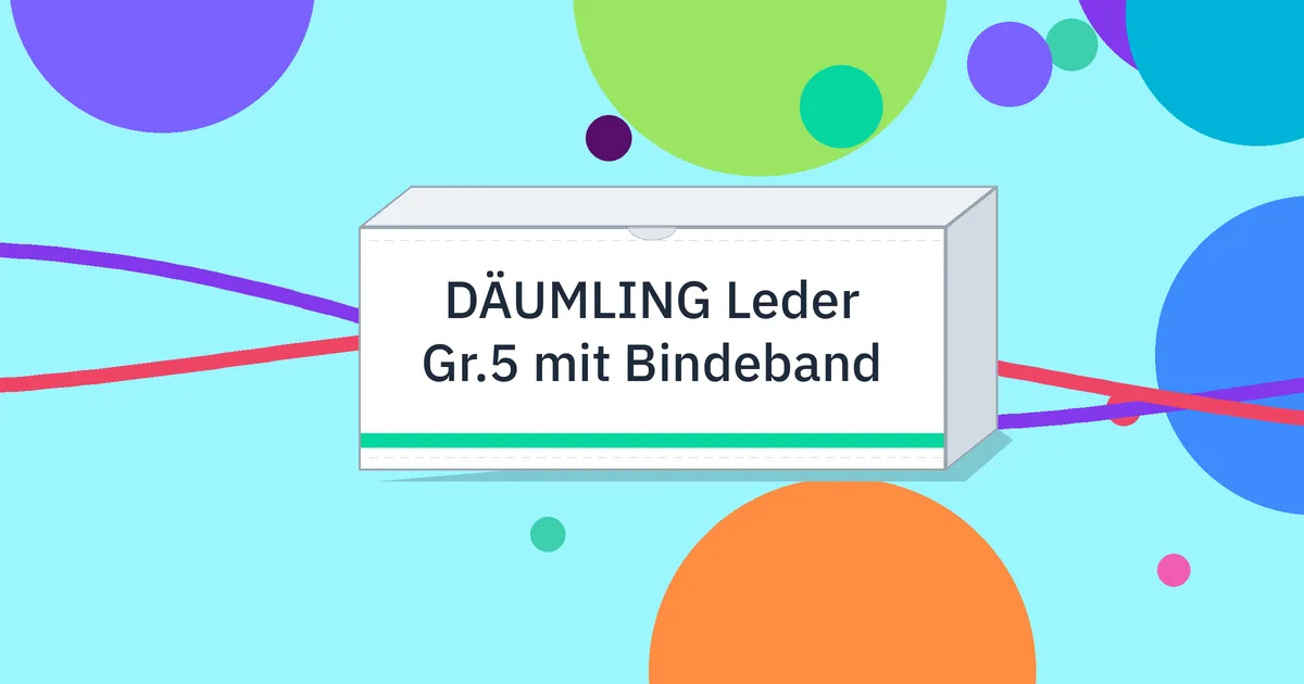 Symbolbild: Packung mit der Aufschrift DÄUMLING Leder Gr.5 mit Bindeband (PZN 05467174) – Verfügbarkeit und Bezug in Apotheken in Frankfurt am Main
