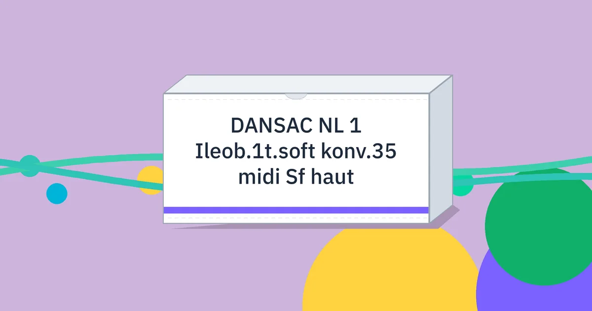 Symbolbild: Packung mit der Aufschrift DANSAC NL 1 Ileob.1t.soft konv.35 midi Sf haut (PZN 10344775) – Verfügbarkeit und Bezug in Apotheken in Frankfurt am Main