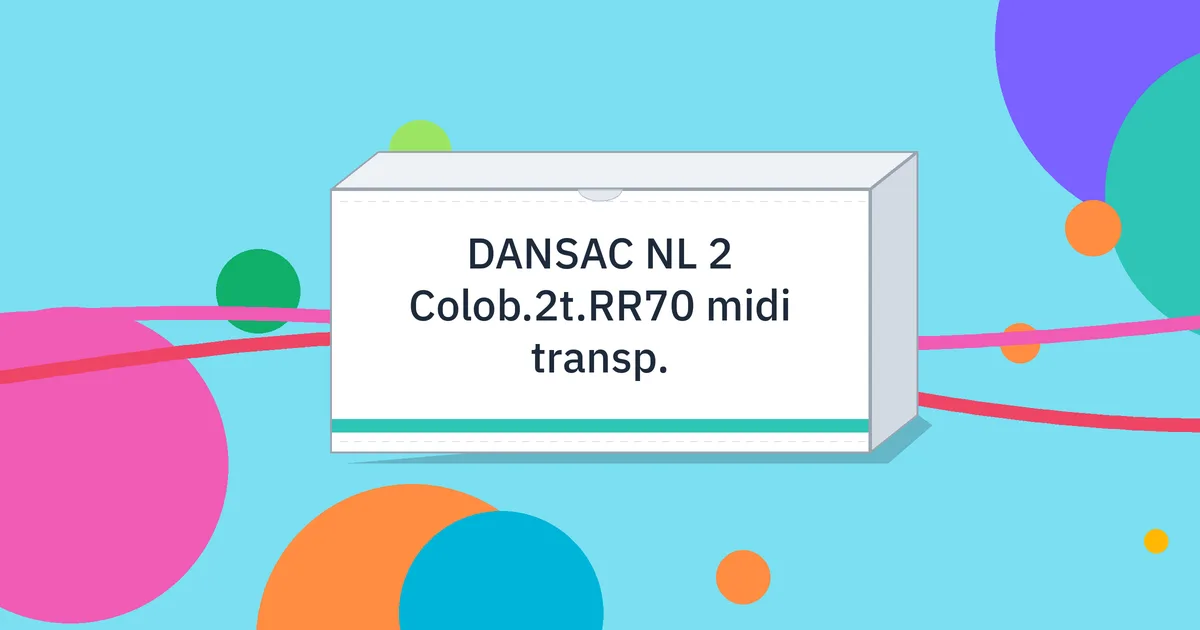 Symbolbild: Packung mit der Aufschrift DANSAC NL 2 Colob.2t.RR70 midi transp. (PZN 08843399) – Verfügbarkeit und Bezug in Apotheken in Frankfurt am Main