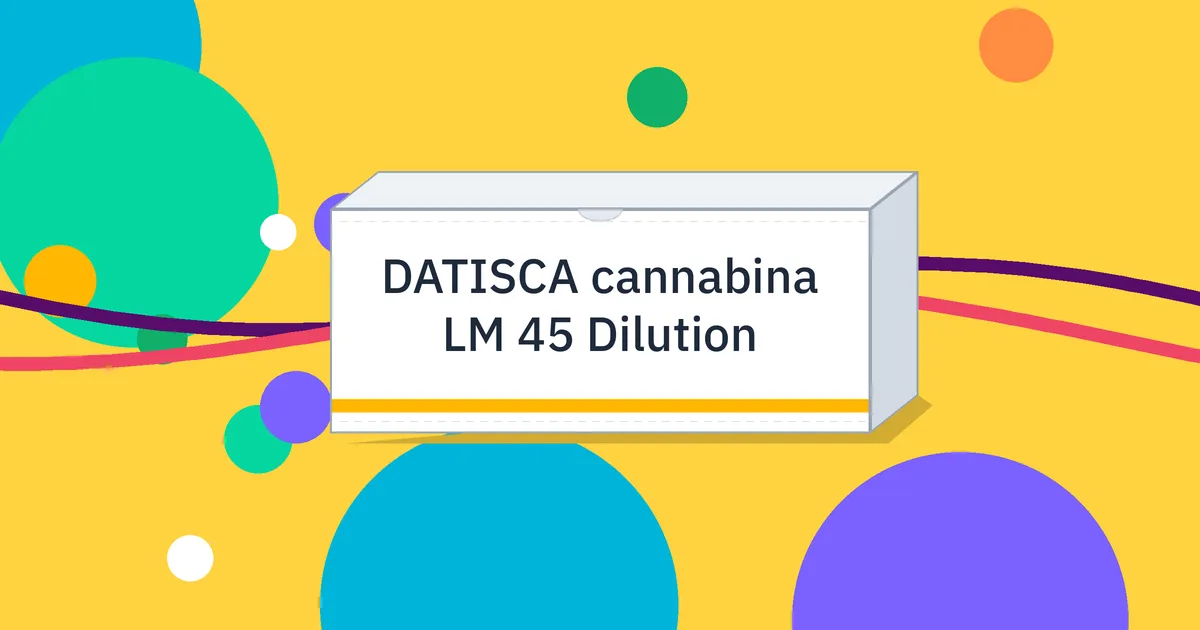 Symbolbild: Packung mit der Aufschrift DATISCA cannabina LM 45 Dilution (PZN 13462133) – Verfügbarkeit und Bezug in Apotheken in Frankfurt am Main