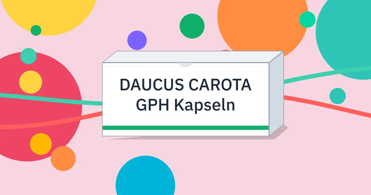Symbolbild: Packung mit der Aufschrift DAUCUS CAROTA GPH Kapseln (PZN 09323727) – Verfügbarkeit und Bezug in Apotheken in Frankfurt am Main