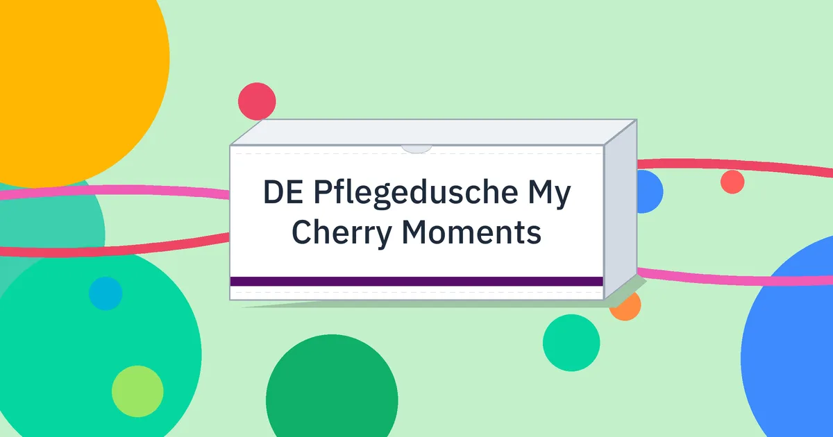 Symbolbild: Packung mit der Aufschrift DE Pflegedusche My Cherry Moments (PZN 17922850) – Verfügbarkeit und Bezug in Apotheken in Frankfurt am Main