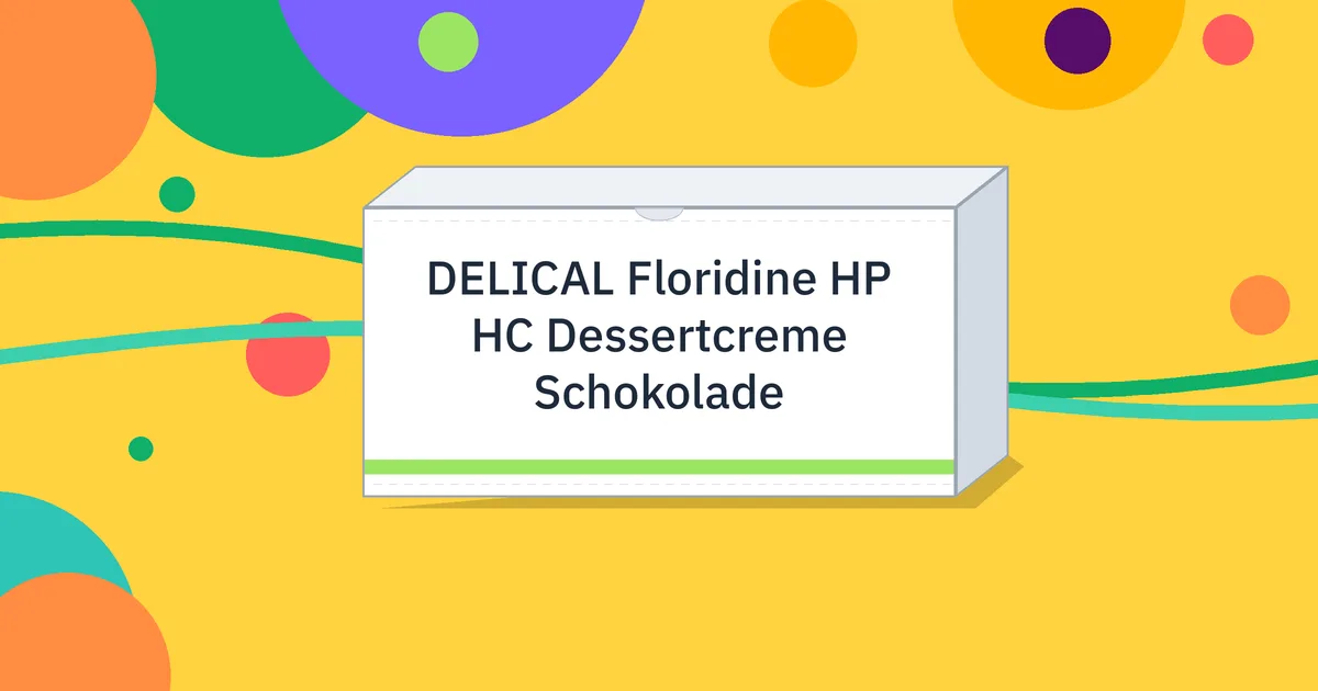 Symbolbild: Packung mit der Aufschrift DELICAL Floridine HP HC Dessertcreme Schokolade (PZN 16611266) – Verfügbarkeit und Bezug in Apotheken in Frankfurt am Main