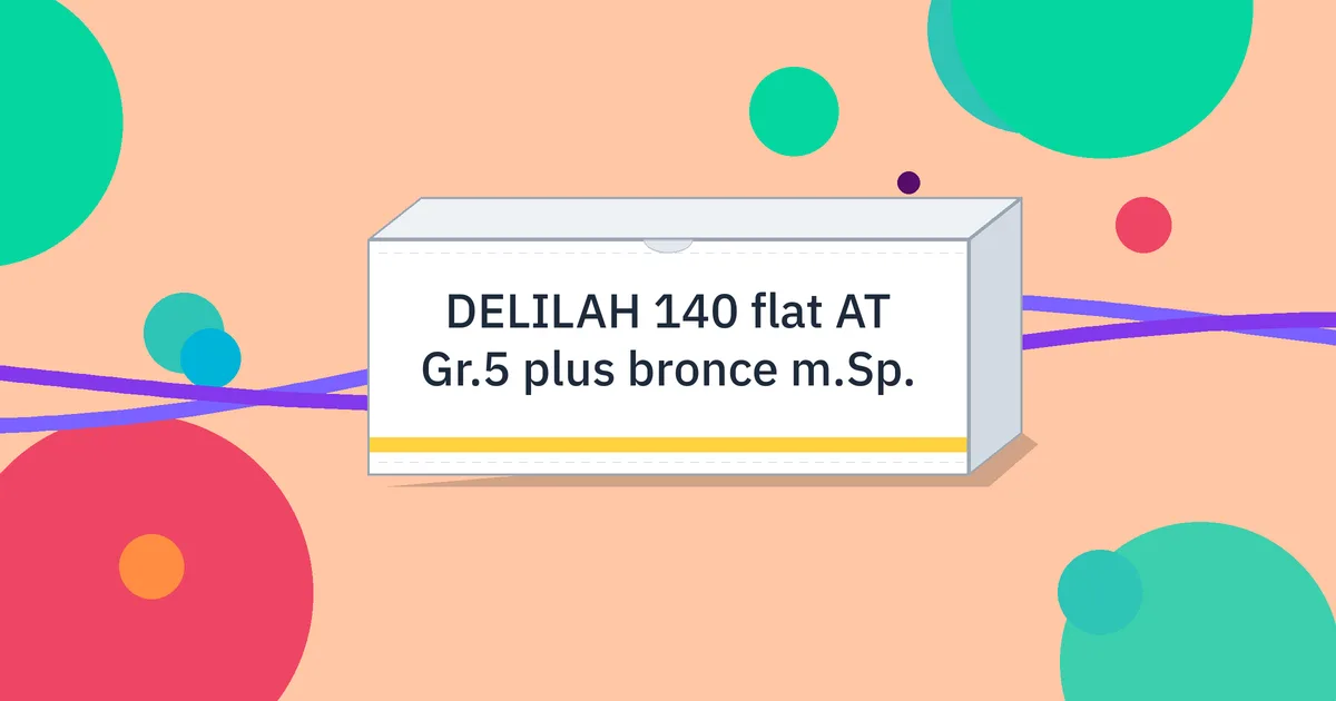 Symbolbild: Packung mit der Aufschrift DELILAH 140 flat AT Gr.5 plus bronce m.Sp. (PZN 14248206) – Verfügbarkeit und Bezug in Apotheken in Frankfurt am Main