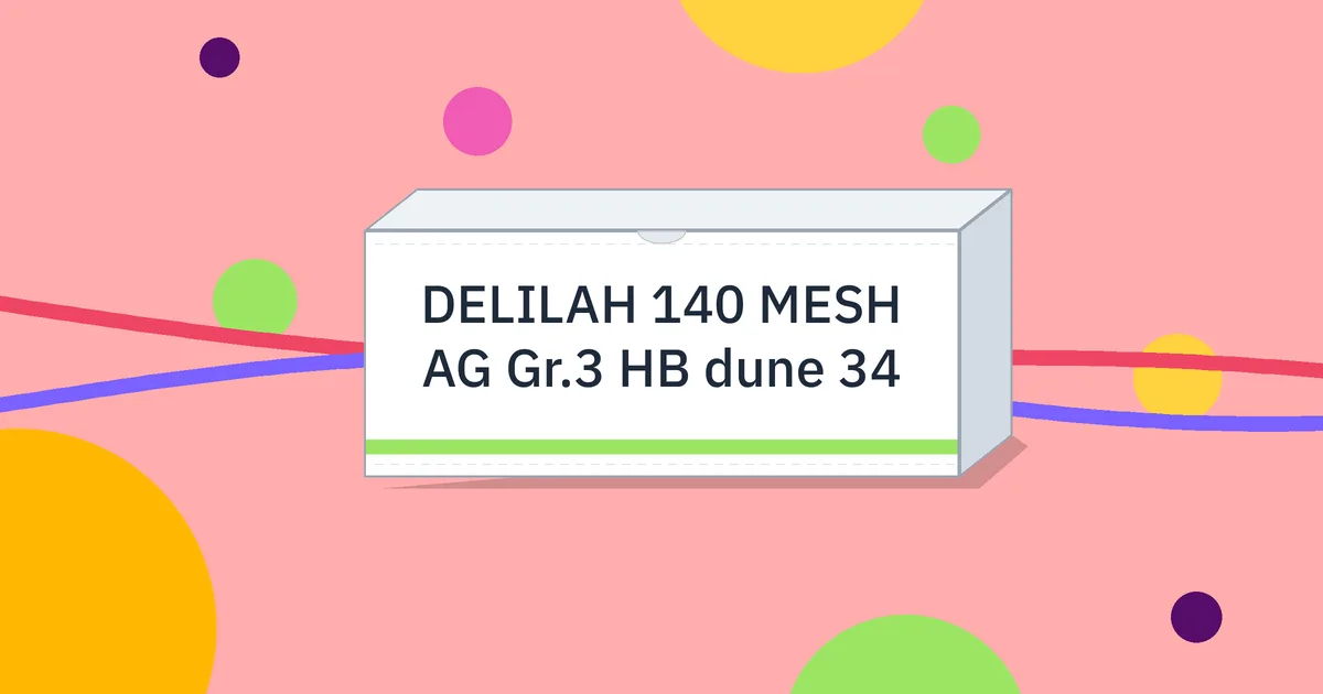 Symbolbild: Packung mit der Aufschrift DELILAH 140 MESH AG Gr.3 HB dune 34 (PZN 13849613) – Verfügbarkeit und Bezug in Apotheken in Frankfurt am Main