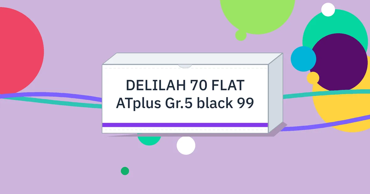 Symbolbild: Packung mit der Aufschrift DELILAH 70 FLAT ATplus Gr.5 black 99 (PZN 13848789) – Verfügbarkeit und Bezug in Apotheken in Frankfurt am Main