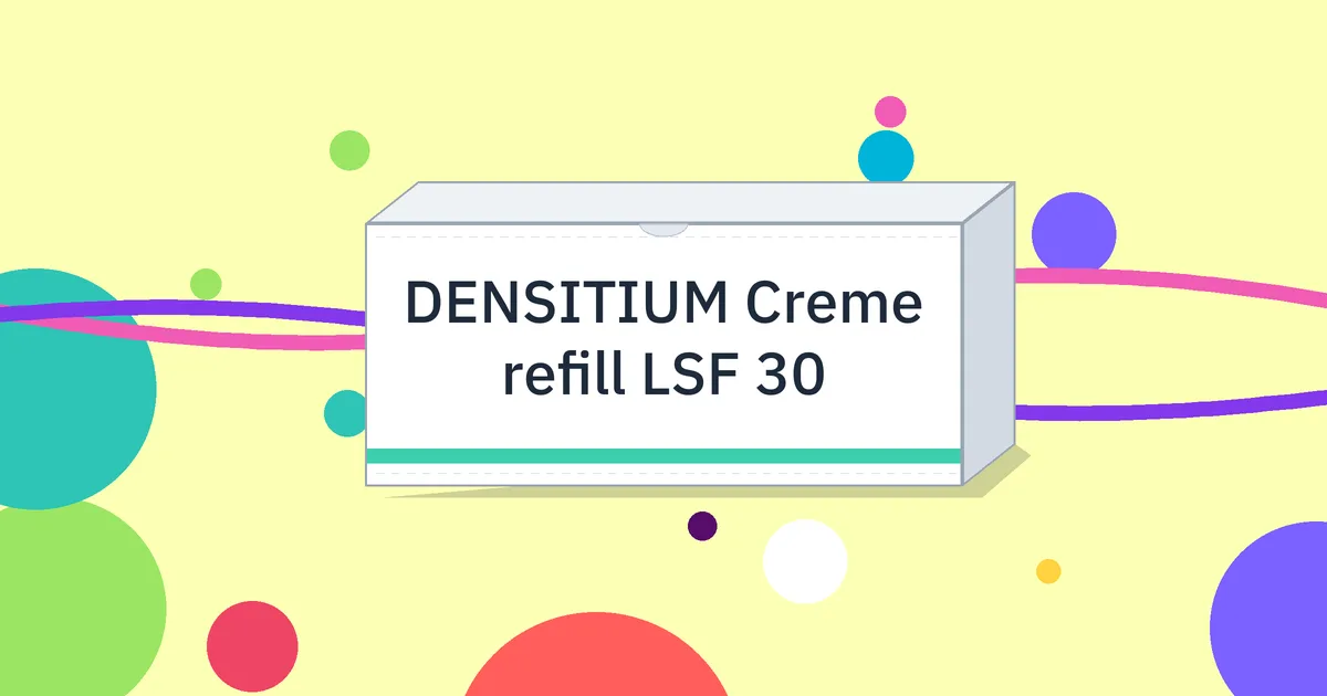Symbolbild: Packung mit der Aufschrift DENSITIUM Creme refill LSF 30 (PZN 20787545) – Verfügbarkeit und Bezug in Apotheken in Frankfurt am Main
