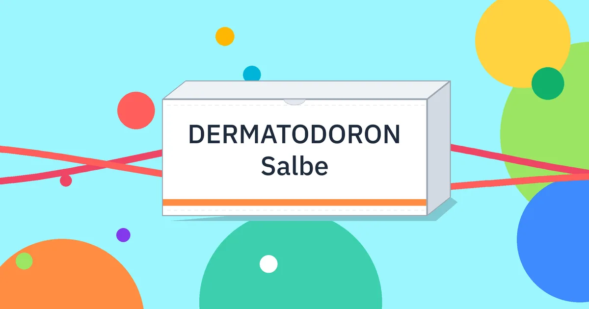 Symbolbild: Packung mit der Aufschrift DERMATODORON Salbe (PZN 00269788) – Verfügbarkeit und Bezug in Apotheken in Frankfurt am Main