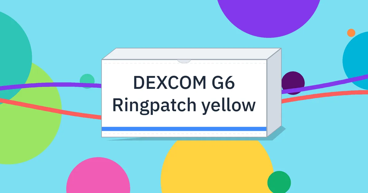 Symbolbild: Packung mit der Aufschrift DEXCOM G6 Ringpatch yellow (PZN 19864890) – Verfügbarkeit und Bezug in Apotheken in Frankfurt am Main