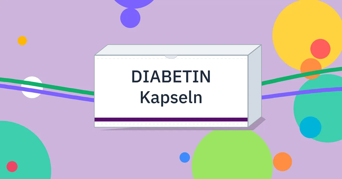 Symbolbild: Packung mit der Aufschrift DIABETIN Kapseln (PZN 19462789) – Verfügbarkeit und Bezug in Apotheken in Frankfurt am Main