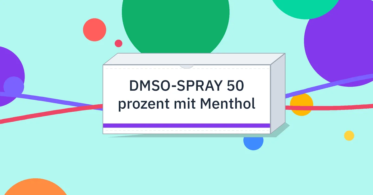 Symbolbild: Packung mit der Aufschrift DMSO-SPRAY 50 prozent mit Menthol (PZN 17205083) – Verfügbarkeit und Bezug in Apotheken in Frankfurt am Main