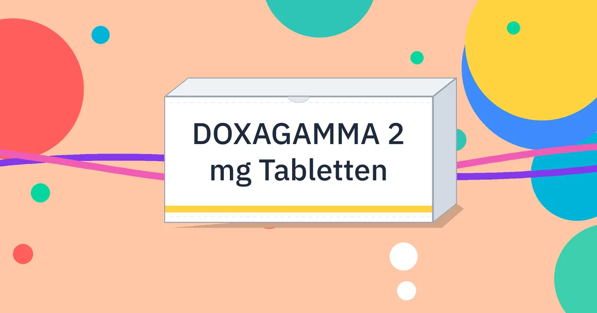 Symbolbild: Packung mit der Aufschrift DOXAGAMMA 2 mg Tabletten (PZN 00947314) – Verfügbarkeit und Bezug in Apotheken in Frankfurt am Main