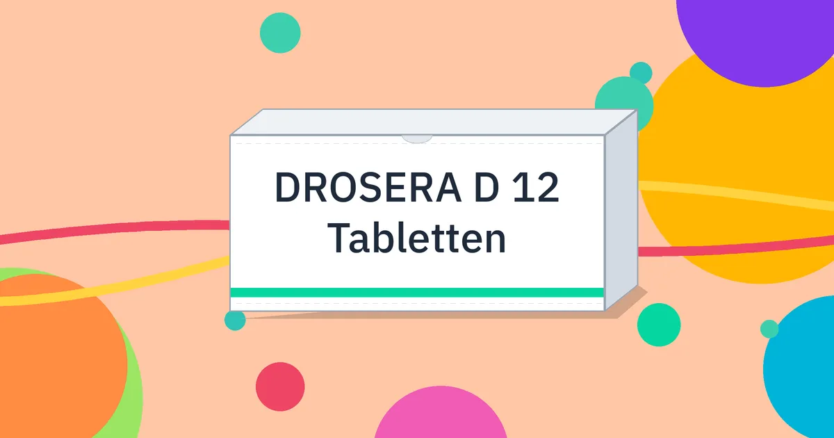 Symbolbild: Packung mit der Aufschrift DROSERA D 12 Tabletten (PZN 04215482) – Verfügbarkeit und Bezug in Apotheken in Frankfurt am Main