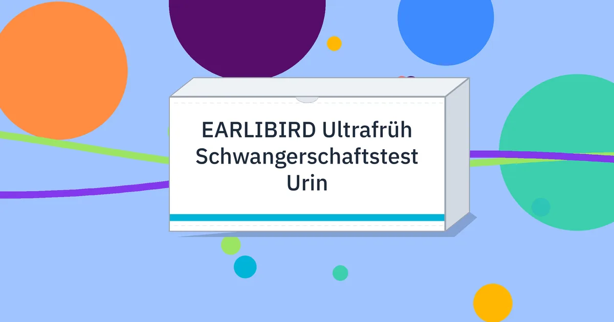 Symbolbild: Packung mit der Aufschrift EARLIBIRD Ultrafrüh Schwangerschaftstest Urin (PZN 19432357) – Verfügbarkeit und Bezug in Apotheken in Frankfurt am Main