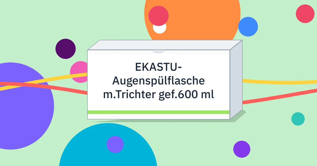Symbolbild: Packung mit der Aufschrift EKASTU-Augenspülflasche m.Trichter gef.600 ml (PZN 02386765) – Verfügbarkeit und Bezug in Apotheken in Frankfurt am Main