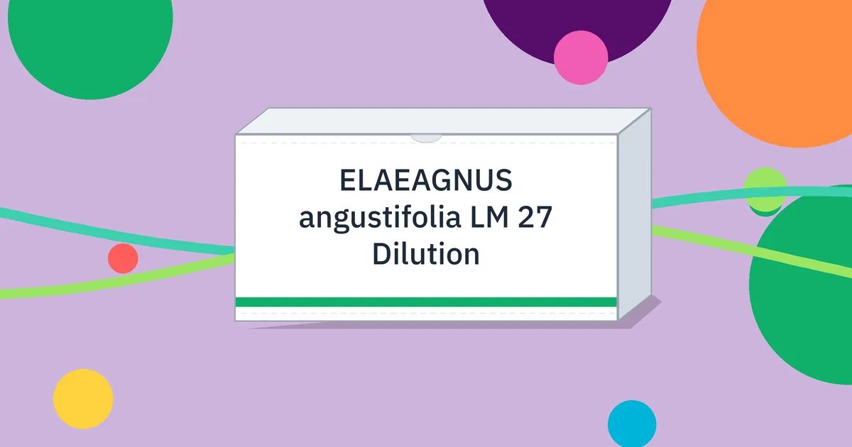 Symbolbild: Packung mit der Aufschrift ELAEAGNUS angustifolia LM 27 Dilution (PZN 13469508) – Verfügbarkeit und Bezug in Apotheken in Frankfurt am Main