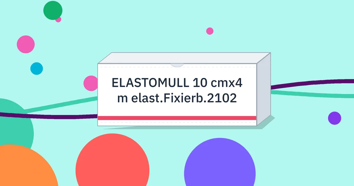Symbolbild: Packung mit der Aufschrift ELASTOMULL 10 cmx4 m elast.Fixierb.2102 (PZN 16516177) – Verfügbarkeit und Bezug in Apotheken in Frankfurt am Main