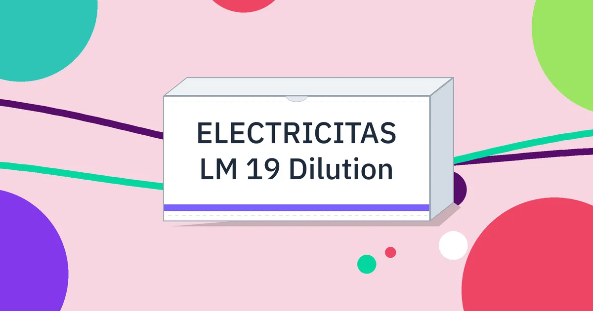 Symbolbild: Packung mit der Aufschrift ELECTRICITAS LM 19 Dilution (PZN 12844482) – Verfügbarkeit und Bezug in Apotheken in Frankfurt am Main