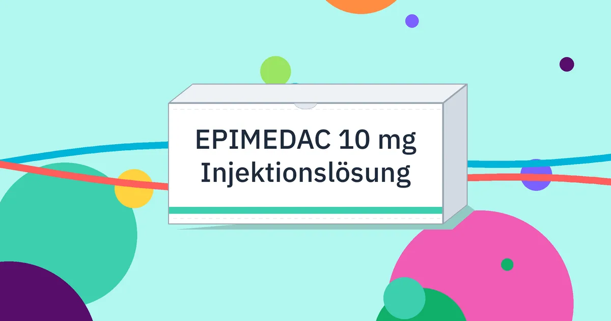 Symbolbild: Packung mit der Aufschrift EPIMEDAC 10 mg Injektionslösung (PZN 03757465) – Verfügbarkeit und Bezug in Apotheken in Frankfurt am Main